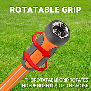 Fevone 6 ft Garden Hose, 2-Year Warranty Offered by Manufacturer, Hose Reel Leader Hose, Hybrid Polymer, Kink Resistance, 3/4" GHT Aluminum Fittings, 5/8" ID, 600 PSI, Drinking Water Safe (GH9)