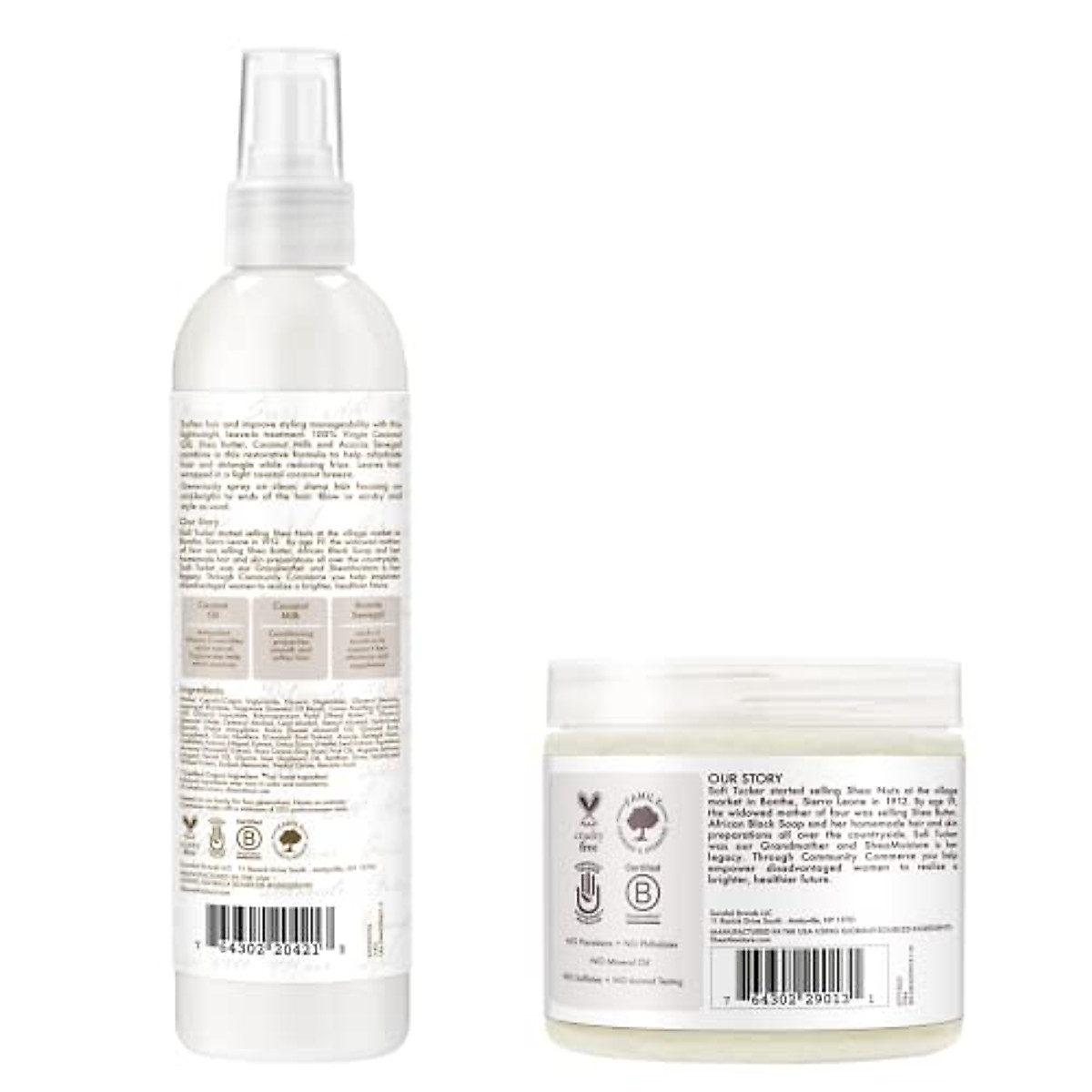 SheaMoisture 100 percent Extra Virgin Coconut Oil Moisturizer and Leave-In Conditioner for Head-to-Toe Pampering Nourishing Hydration Skin and Hair Care with No Sulfates 2 count