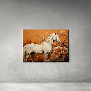 Majestic Black Stallion Galloping In The Clouds, Black Horse On Salt Flats, Canvas Print, Black Horse Print, Black Horse Wall Art