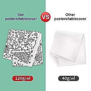 OHOME Christmas Giant Coloring Poster/Tablecloth-Christmas Crafts for Kids-30 x 72 Inches Jumbo Paper Coloring Banner for Kids Activities Games Party Decorations