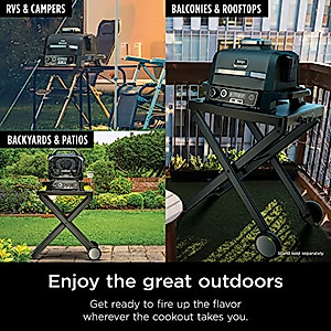 Ninja OG751 Woodfire Pro Outdoor Grill & Smoker with Built-In Thermometer, 7-in-1 Master Grill, BBQ Smoker, Air Fryer, Bake, Roast, Dehydrate, Broil, Ninja Woodfire Pellets, Portable, Electric, Grey