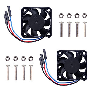 GeeekPi 2PCS PWM Controllable Fan for Raspberry Pi, Speed Adjustment Fan 40x40x10mm for Raspberry Pi, Speed Control Fan DC 5V 4010 Quiet Fan for Raspberry Pi 4, 3 B+, Pi 3 (Black)