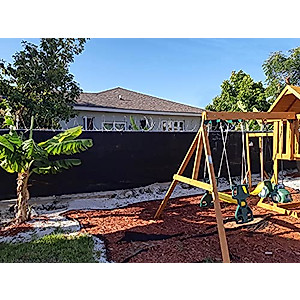 6' x 50' Wind Privacy Screen Fence (Set of 2-100' Long), Commercial Grade Fabric Mesh with Durable Grommets, Black | 180GSM