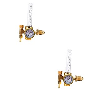 COLLBATH 2pcs Flowmeter Welding Regulator Argon Gas Regulator Gas Measuring Tester Argon Regulator with Flow Meter Gas Flow Meter Argon Flow Regulator C02 Nut Splitter