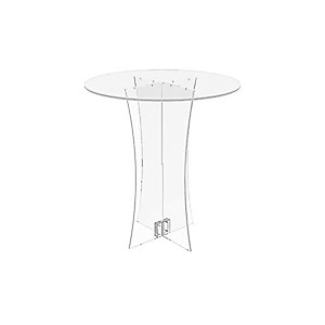 FixtureDisplays® Clear Plexiglass Lucite Acrylic Round Dining/Tradeshow Table, 28" Diameter x 31" Height 10033-1