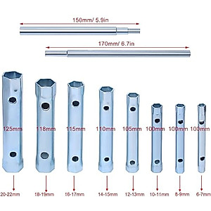 Dpwrrot 10Pcs Dual-Ended Wrench Socket Plumber Back Nut Tap Spark Plug Spanner Set Extended Spark Plug Wrench 6-22mm