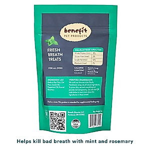 Benefit Biscuits, All Natural Dog Treats, Certified Vegan, Non GMO, Wheat Free, Healthy Dog Biscuits, Made in USA (Mint, Regular Bag, 7oz)