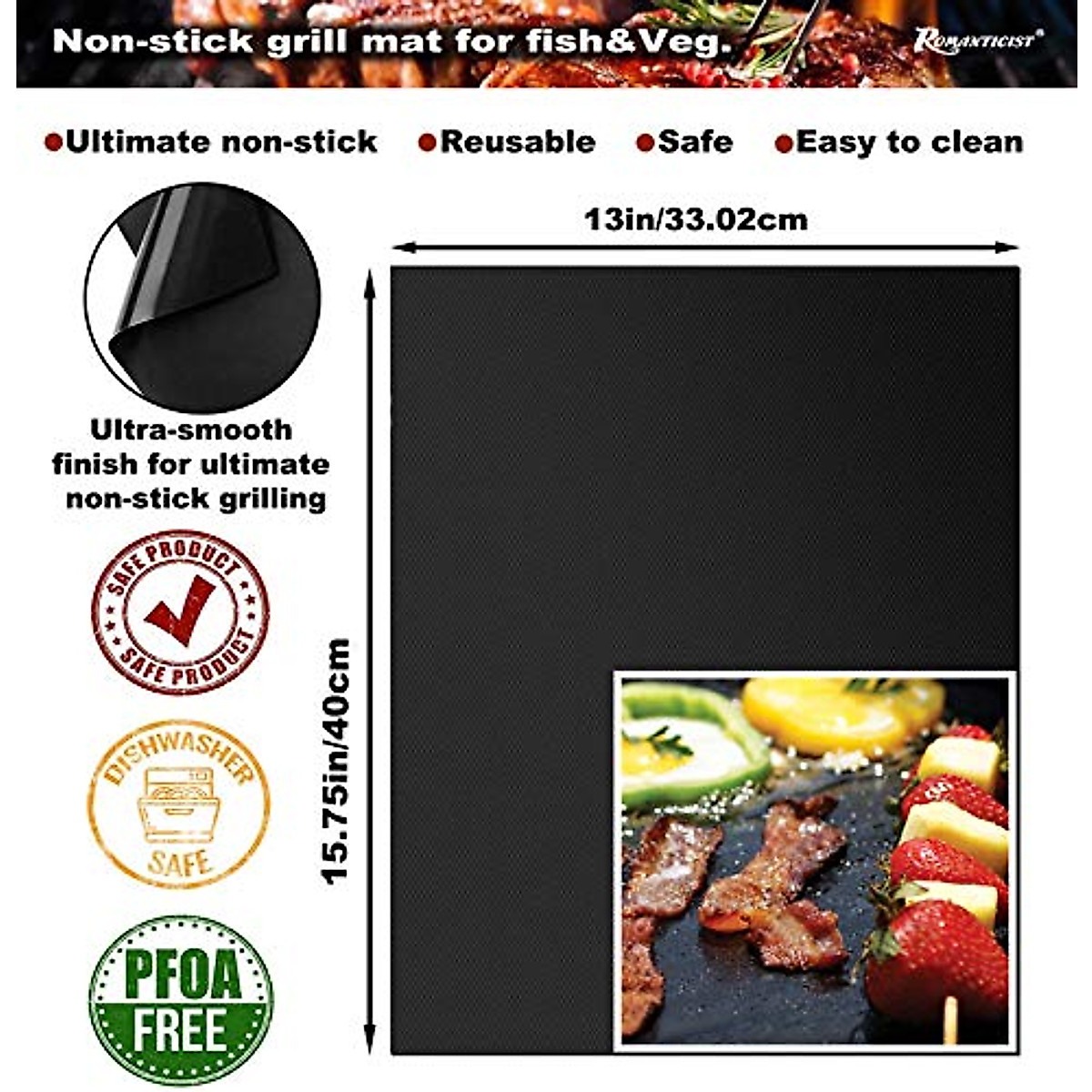 ROMANTICIST 28pc BBQ Accessories Set with Thermometer - The Very Best Grill Gift on Birthday Wedding - Heavy Duty Stainless Steel Grill Set in Case for Outdoor Cooking Camping Grilling Smoking