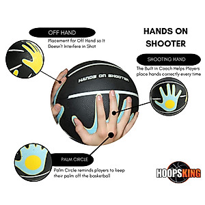 HOOPSKING Skill Shooter Basketball, Basketball with Hands On It - Always Shoot The Ball Correctly (Intermediate 28.5")