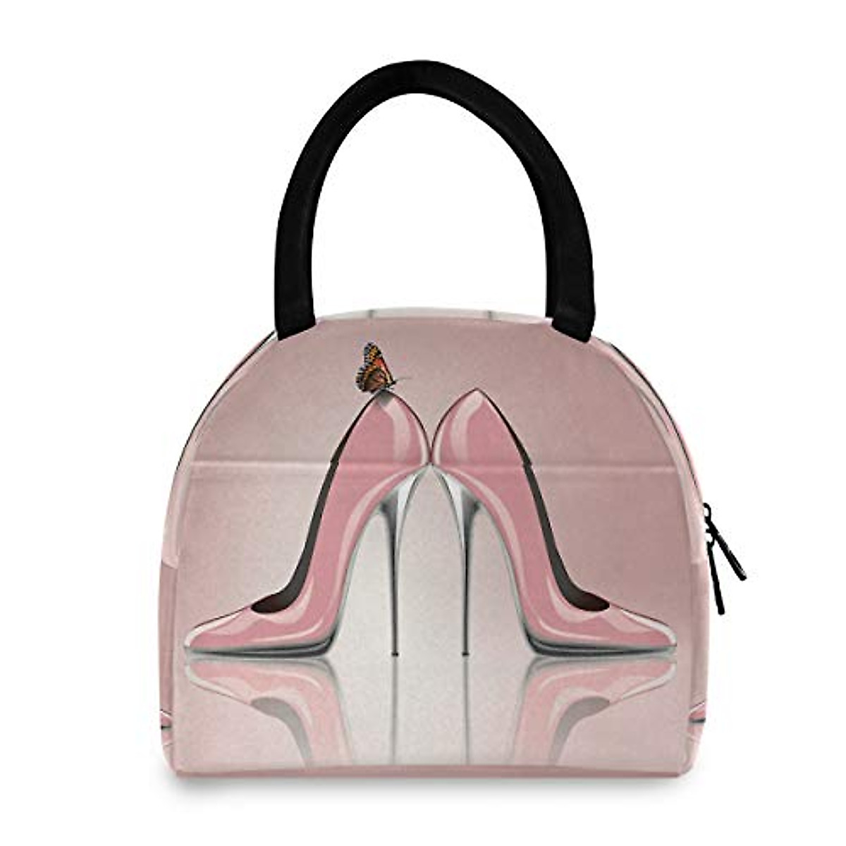 Blueangle Elegant Pink High Heel Shoes Lunch Bags for Women&Men, Lunch Tote Bag Lunch Box Water-resistant Thermal Lunch Bag Cooler Bag Lunch Organizer