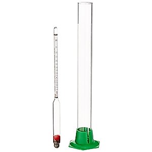 Naruekrit R3-XIKQ-AD0G Proof and Tralle Hydrometer with 12" Glass Test Jar
