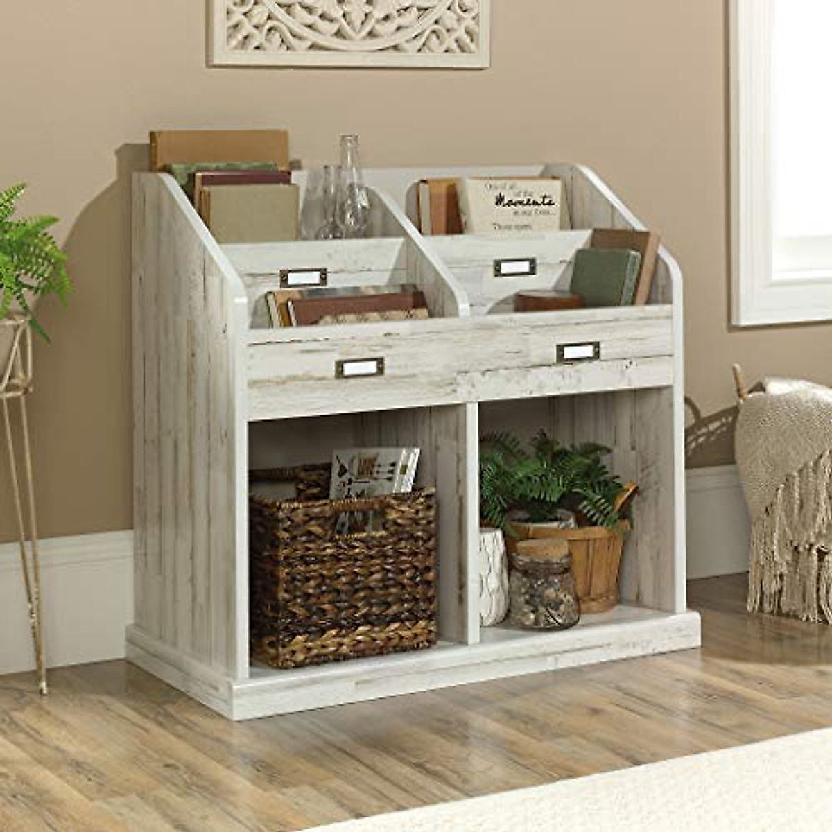 Sauder Barrister Lane Bookcase, White Plank Finish