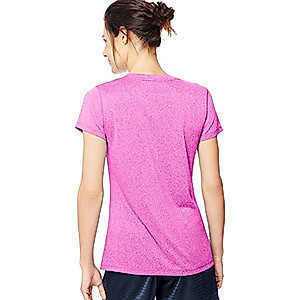 Hanes womens Sport Heathered Performance V-neck Tee Shirt, Awesome Blue Heather, Large US