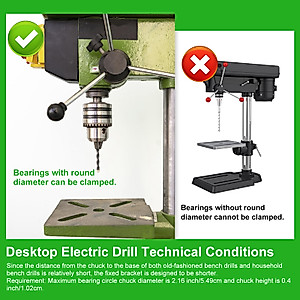 Square Hole Drill Bit Adapter & Screw Reinforced Fixation, Woodworking Square Hole Drill Fixing Bracket Mortising Attachment Accessories for Drill Press Mortise Machine & Tenon Tools