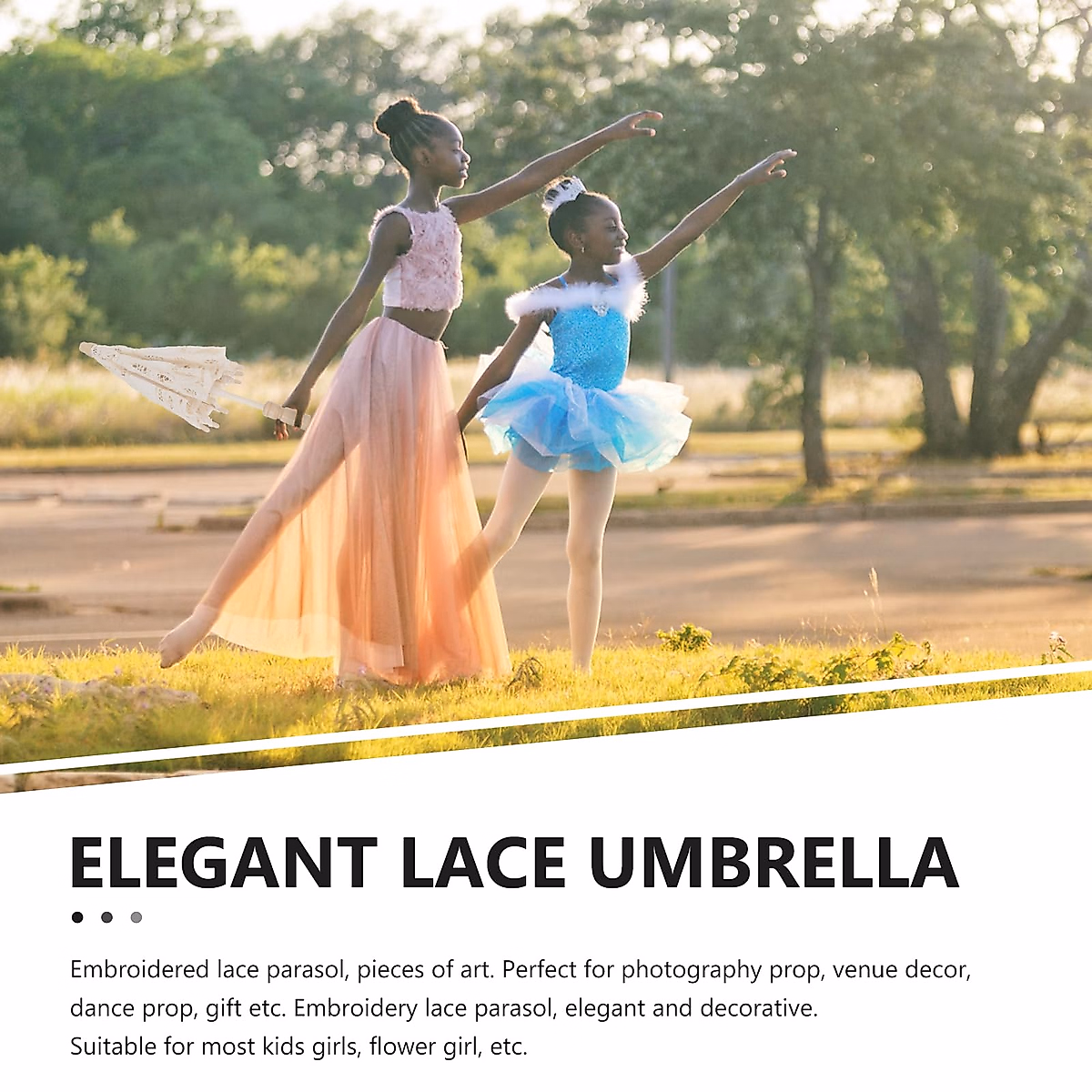 5pcs Girls Floral Photo Photography Cloth Umbrellas Decorative Flower Layout Lace Small Parasols Accessories Bride Girl Embroidery Umbrella Children Decoration Lady