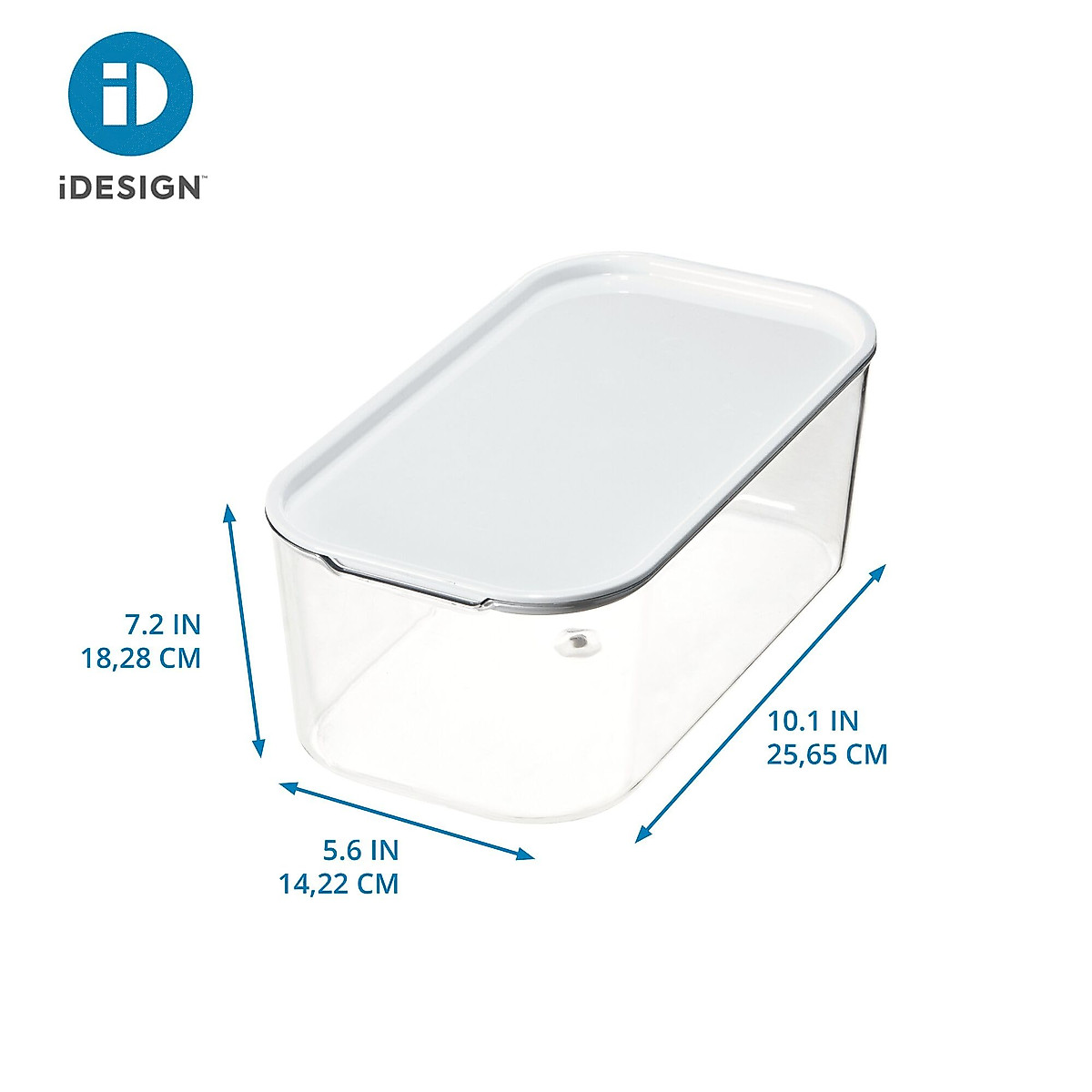 iDesign Short Inner Storage Bin with Lid, Set of 2, The Wallspace Collection, Clear Bin