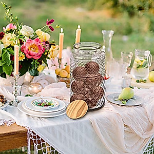 1 Gallon Cookie Jar, Wide Mouth Large Glass Jars with Bamboo Lid, Airtight Storage Food Kitchen Counter Containers for Candy, Flour, Oats, Coffee Bean, Pet Treats, Laundry Pods, Laundry Detergent