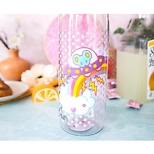 Silver Buffalo Sanrio Hello Kitty and Joey Mouse Rainbow Plastic Water Bottle With Screw-Top Lid | BPA-Free Plastic Sports Jug With Leakproof Lid | Holds 28 Ounces