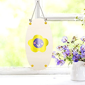 SEWACC Homemade Ornaments 10pcs Unfinished Hanging Wood Sign Oval Blank Door Plaque DIY Wood Chips Banners Garden Decorations for Wall Door Window 14x27CM Woodsy Decor