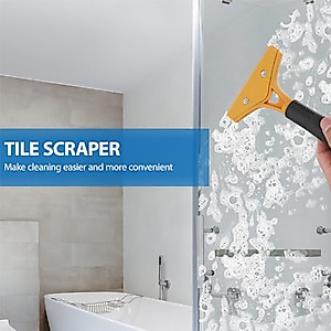 Levemolo 1pc Plastic Tile Cleaning Scraper Steel Glass Scraper Tool Cleaning Tool Glass Scraper