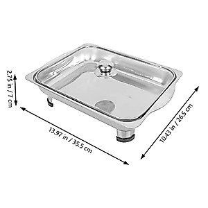 Metal Tray Stainless Steel Chafing Dish Buffet Chafer Rectangular Buffet Stove Chaffing Servers with Glass Covers Food Tray Warmers for Parties Buffets Catering