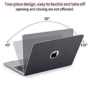 DULINEDO Compatible with MacBook Air 13.6 Inch Case 2022 Release (Model: A2681 M2) Premium PU Leather & Hard Shell Laptop Case (Black)
