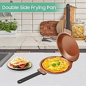 Flipmaster Pancake Pan 2024, Flip Master Pancake Pan, Flipmaster Double-Sided Non-Stick Pancake Maker, Steel Reversible Pan Pancake Maker for Fluffy Pancakes Omelette Frittata, Dishwasher Safe (B)