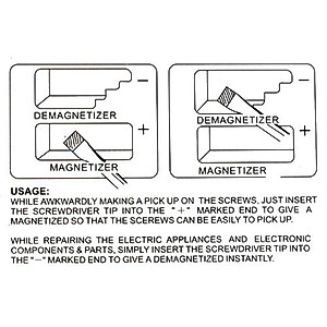 Katzco Precision Demagnetizer-Magnetizer - Pack of 3 Colors - Black, Red, Blue - for Screwdrivers, Small Tools, Small, Big Screws, Drills, Drill Bits, Sockets, Nuts, Bolts, Nails, Construction Tools