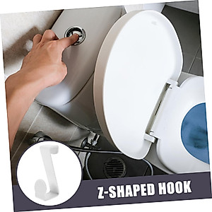 UKCOCO 2pcs multifunctional z hook kids potty hook door hook hangers over The door Hook washbasin hangers cabinet handle Household Organize Hook towel white plastic child hat hook