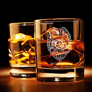 Eastham Police Badge Personalized Whiskey Glass (Custom Product)
