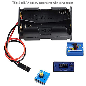 DIYmalls 4 Cell 6V AA Battery Holder Case Cover Storage Box w/ 2P FUT J Plug Connector for FlySky Receiver RC Servo Tester(Pack of 4)