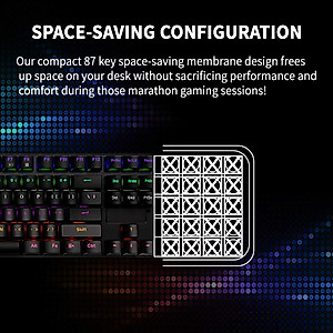 STOGA Mechanical Gaming Keyboard, Anti Ghosting USB Wired Gaming Keyboard with 87 Keys, Alloy Base, 10 Kinds of Backlight Modes LED Backlit