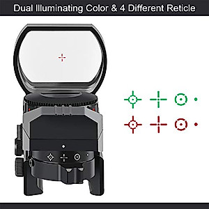 Feyachi Reflex Sight - Adjustable Reticle (4 Styles) Both Red and Green in one Sight!