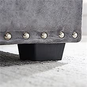 HABITRIO Sectional Sofa with Pull Out Bed, Solid Wood & Velvet Upholstered 2 Seats Sofa and Reversible Chaise Lounge w/Storage, Modern Design 91" L-Shaped Sleeper Sofa for Living Room, Grey