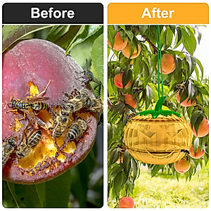 Stingmon Reusable Wasp Traps Outdoor Hanging Yellow Jacket Trap Carpenter Bee Traps for Outside Hornet Traps Bee Traps Catcher for Outdoors, Garden, Farm, Insect Bug Flies 2 Pack Yellow