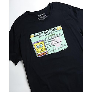 Nickelodeon Men's Graphic Tee - Spongebob Squarepants and Patrick Star Bikini Bottom Short Sleeve T-Shirt (Sizes: S-XXL), Size X-Large, Spongebob Black
