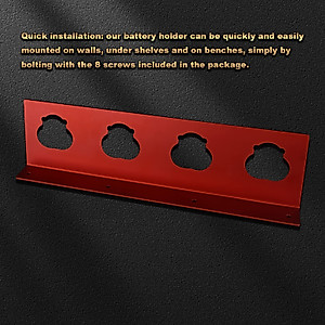 EZYPAK Battery Holder for Milwaukee M12, Battery Holder Battery Storage Holder for Milwaukee M12 6.0 Battery,High Strength Metal Wall Mount Rack with 4 Slots Perfect Organizers for Batteries (2)