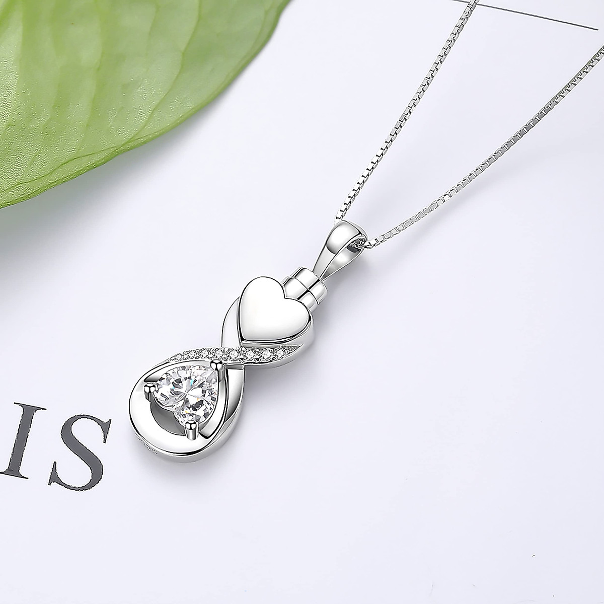 SOLOLIKE Infinity Heart Cremation Jewelry for Ashes: Sterling Silver Urn Necklaces for Women - Ashes Keepsake Pendant Memorial Jewelry Gifts for A Loss of Loved Ones