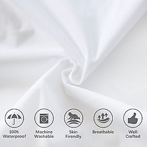 Pillow Protector 100% Waterproof & Noiseless Pillow Cover Pillow Protectors with Zipper Standard Size 2 Pack 20 x 26 Inches Pillow Cases Machine Washable