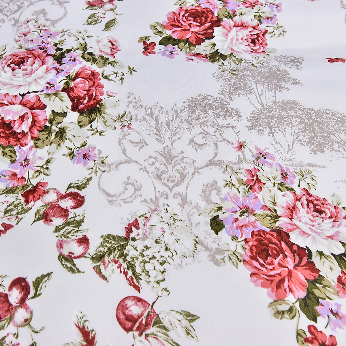 Candid Bedding Duvet Cover Twin Size - 5 Piece Ultra Soft Washed Floral Duvet Cover Comforter Cover with Zipper Closure (1 Duvet Cover + 4 Pillow Shams)