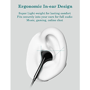 DUKABEL USB Wired Earbuds, USB Headphone with Mic for PC/ PS4/ PS5, 6FT in-Ear Stereo Earphones Headsets with Volume Control for Office Live Broadcast Gaming