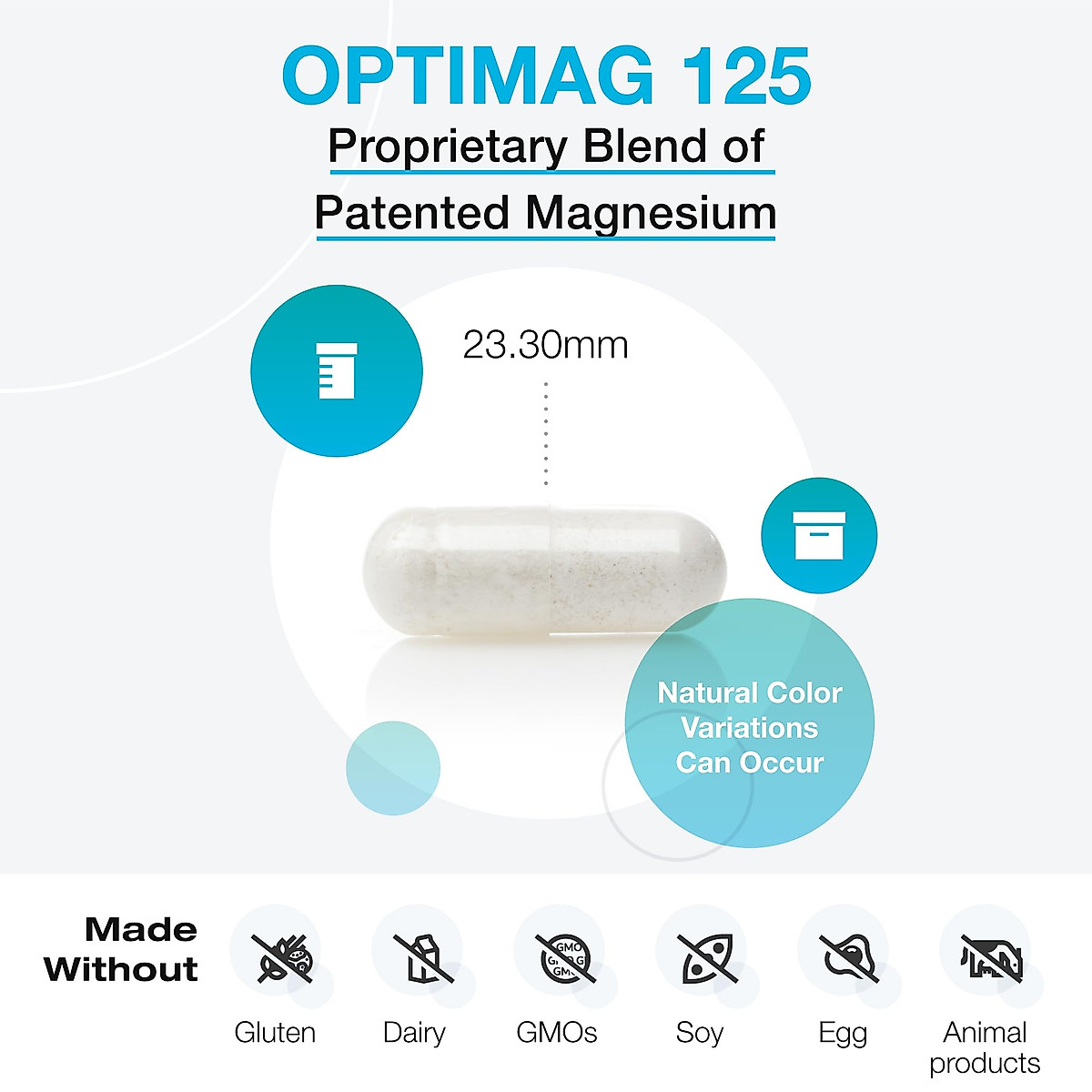 XYMOGEN OptiMag 125 - Magnesium Supplement with Di-Magnesium Malate & Glycinate Lysinate to Support Nerve, Muscle, Bone Health + Heart Health (120 Capsules)