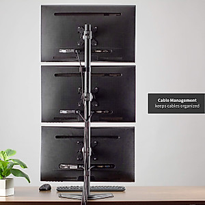 VIVO Triple Vertical LCD Monitor Height Adjustable Desk Mount Stand for 3 Screens up to 27 inches STAND-V003D