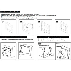 17 Inch Open Frame Design Touch Screen Monitor Display with VESA & Rear Mounting Bracket for Kiosk Industrial Automation POS Retail Self-Service