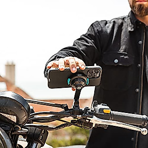 Mous - Motorcycle Phone Mount and Phone Case for iPhone 13 Mini - Motorcycle Phone Holder Kit - IntraLock Motorcycle Bar Mount and Evolution Phone Case for iPhone iPhone 13 Mini - Evolution Moto