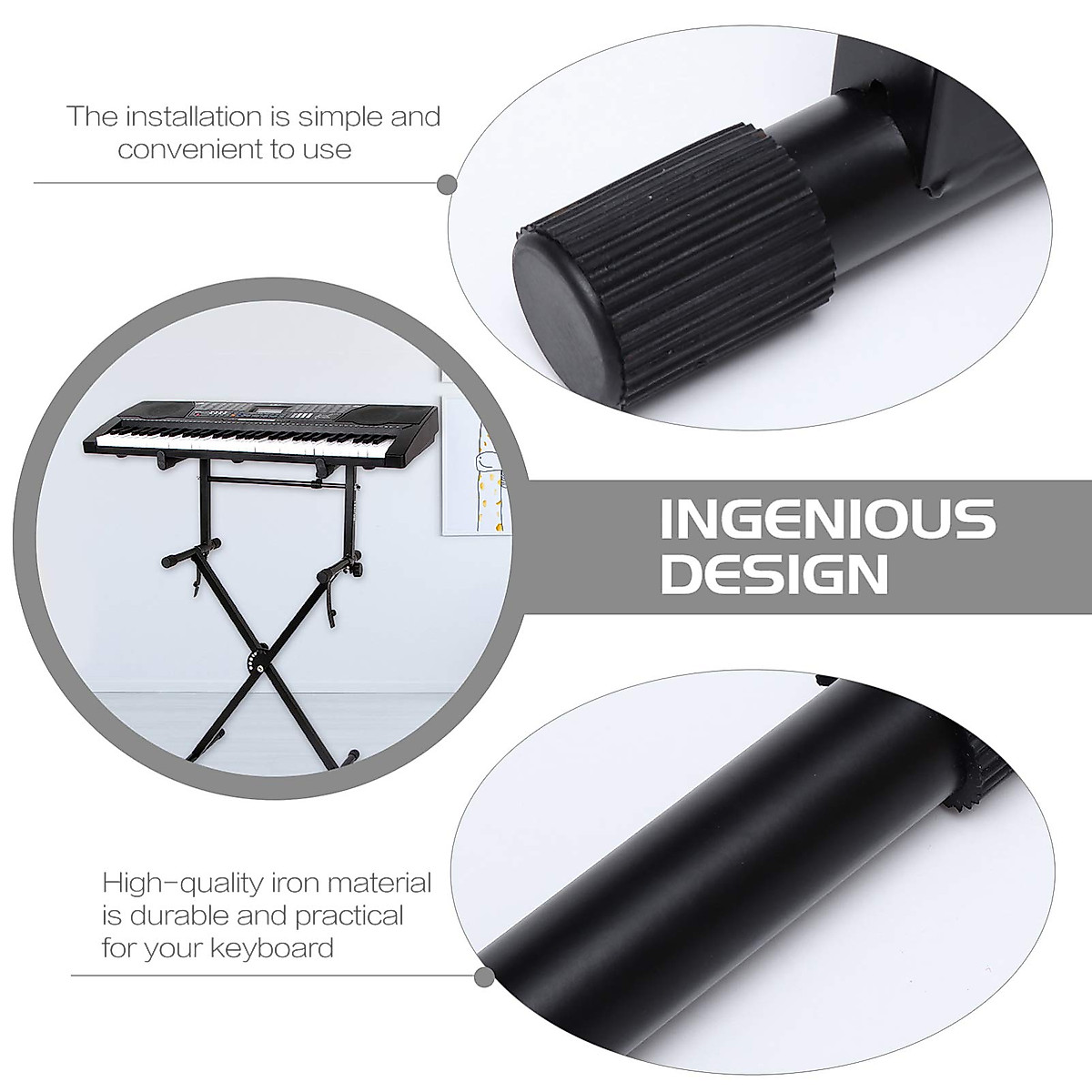 1 set Piano Keyboard Stand, Height- adjustable Electronic Keyboard Holder, Electronic Piano Rack for Digital Pianos Practical Bracket
