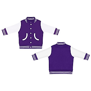 Creative Knitwear Varsity Bomber Jacket - Purple Letterman Jacket Size 0-3M