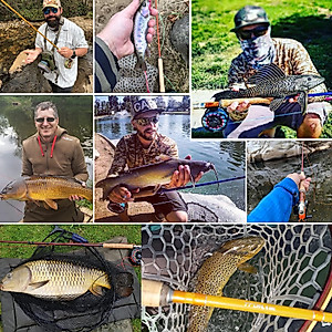 Riverruns S-Glass Fiberglass Fly Fishing Rods 4pc 6’6” LW3, 7’7” LW4, 8’1” LW5 Ultra Light Classic Medium Fast Action Fly Rods (Transparent Orange, 6'6''LW3)