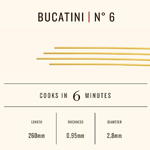 Rummo Italian Pasta Bucatini No.6, Always Al Dente (16 ounce)