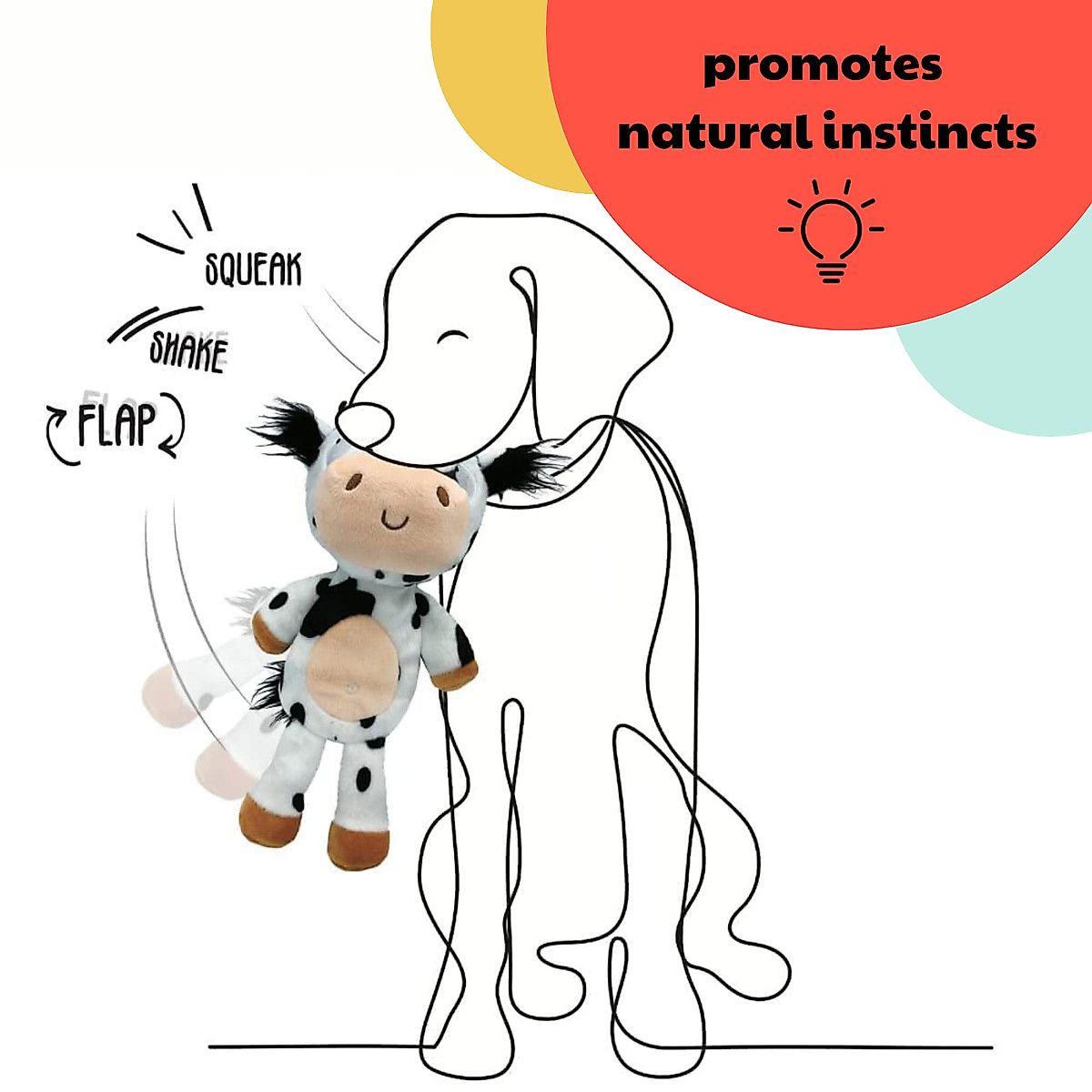 Huxley & Kent Slappies for Dogs | Edie Elephant (Small) | Squeak & Shake Dog Toy | No Stuff Squeaky Toy, TPR Ball in Head | Simulates Hunting Nature for Dogs